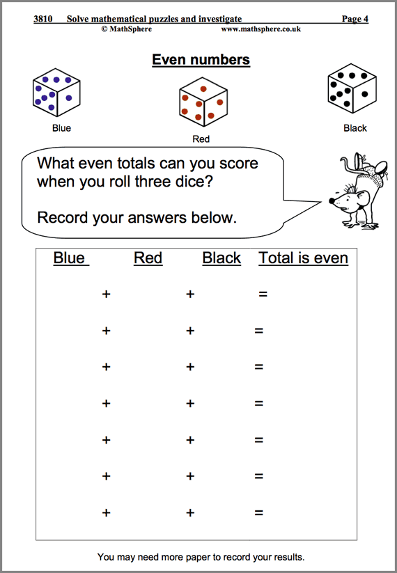 MathSphere Free Sample Maths Worksheets