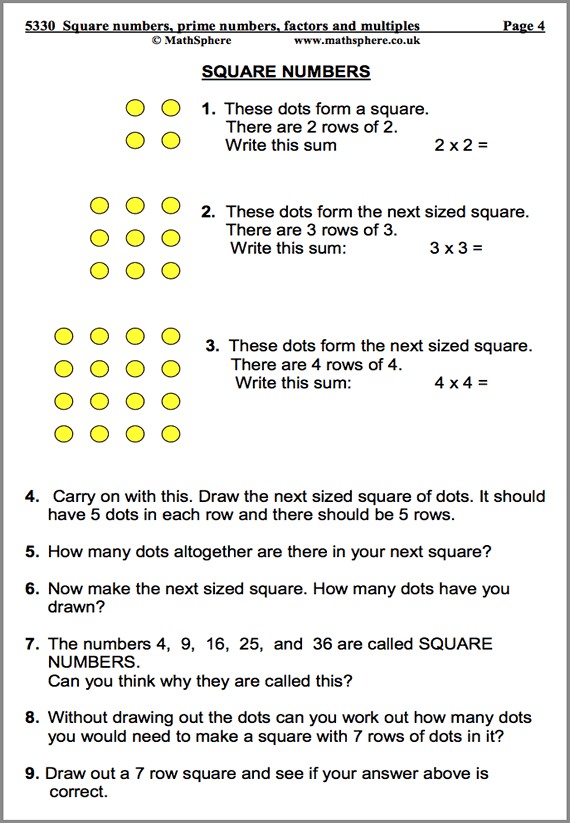 MathSphere Free Sample Maths Worksheets